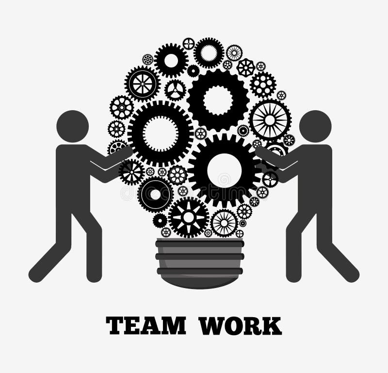 Teamwork and gears design stock vector. Illustration of successful ...