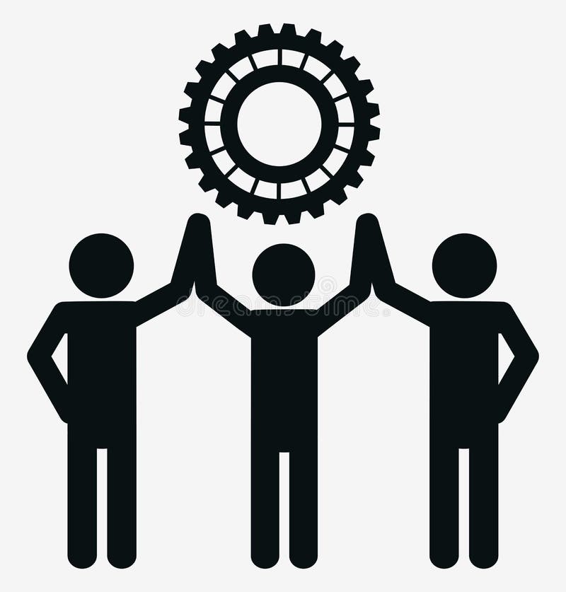 Teamwork and gears design stock vector. Illustration of cooperation ...