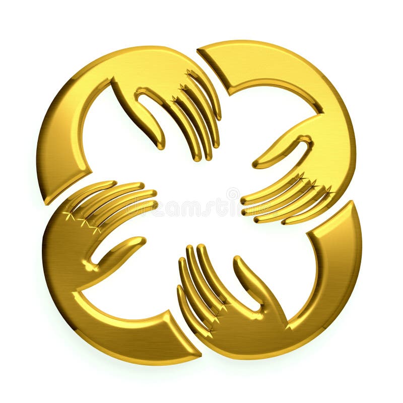 People hands logo. Gold stock illustration. Illustration of friendship ...
