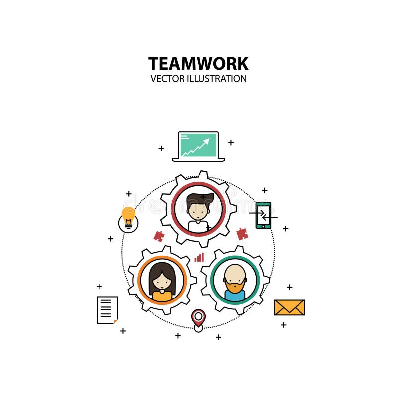 Teamwork-Grafikdesign-Art Modern Vektor Abbildung - Illustration von ...