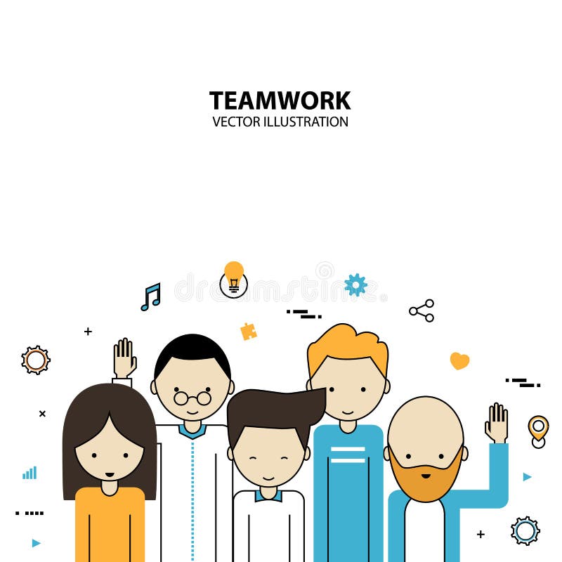 Teamwork-Grafikdesign-Art Modern Vektor Abbildung - Illustration von ...