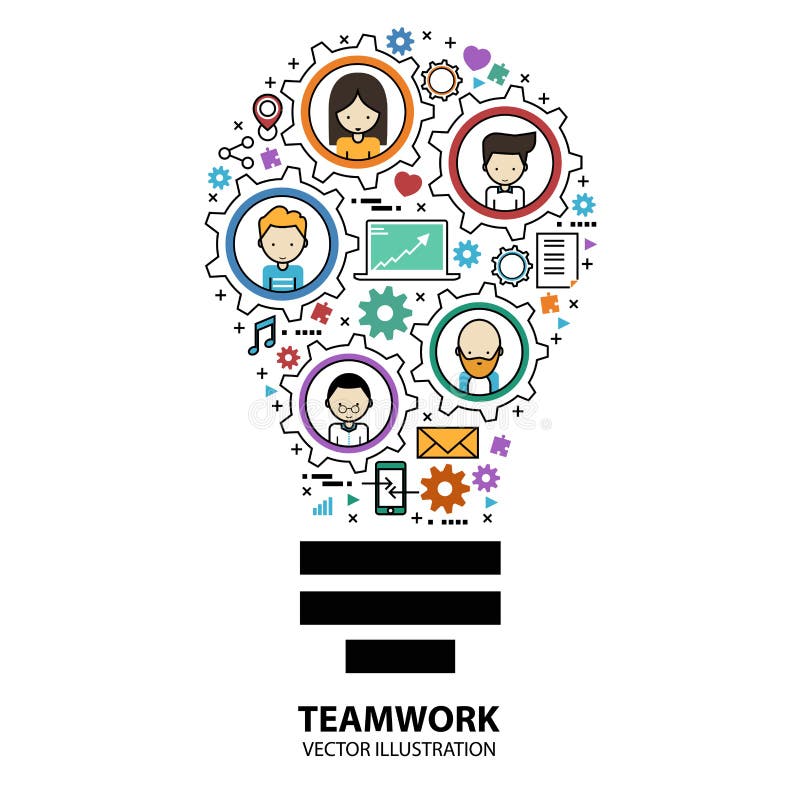 Teamwork-Grafikdesign-Art Modern Vektor Abbildung - Illustration von ...