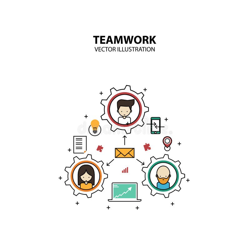Teamwork Graphic Design Style Modern Stock Vector - Illustration of ...