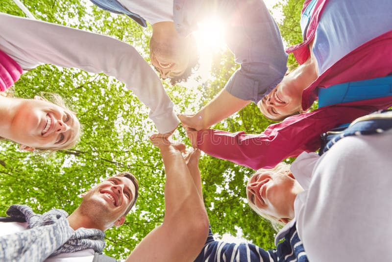 Teamwork in Group of Friends Stock Image - Image of friendship, team ...