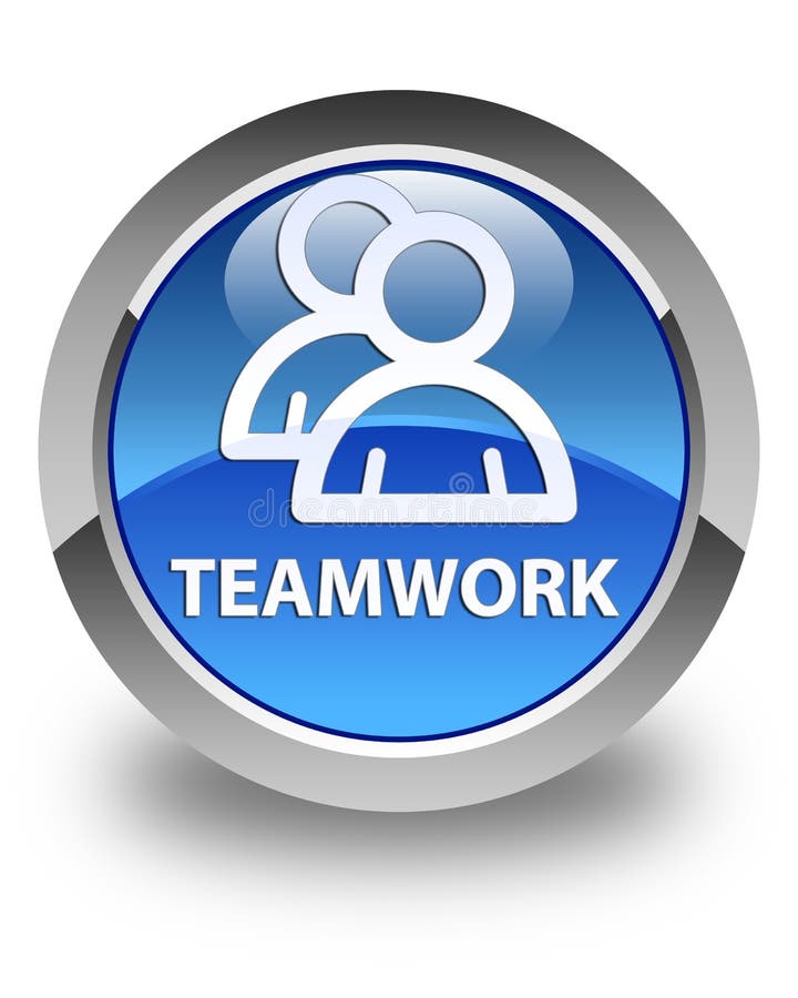 Teamwork (group Icon) Glossy Blue Round Button Stock Illustration ...
