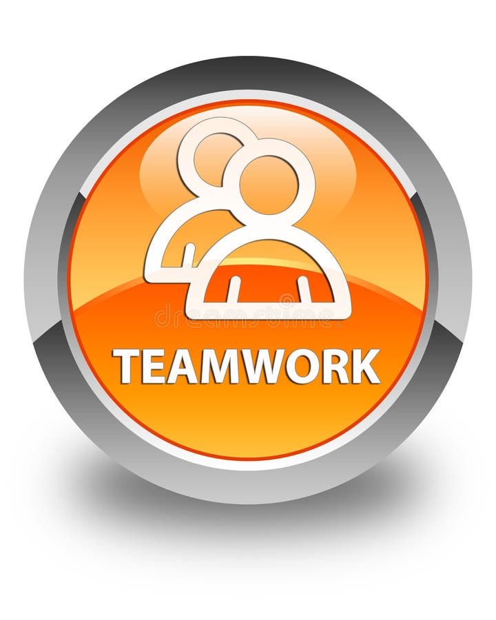 Teamwork (group Icon) Glossy Orange Round Button Stock Illustration ...