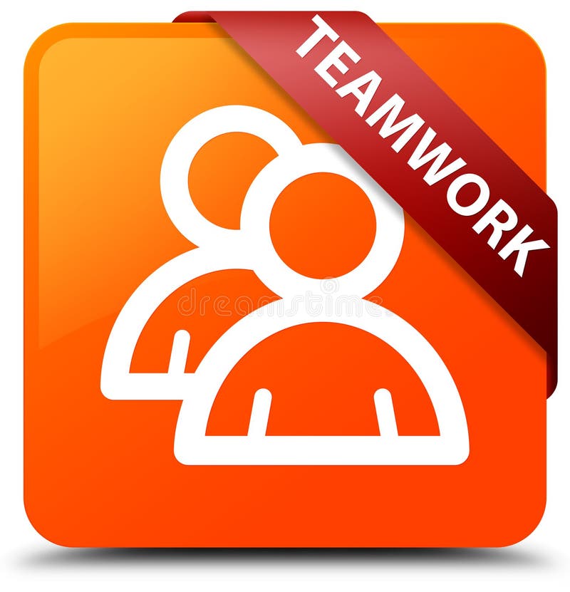 Teamwork (group Icon) Orange Square Button Red Ribbon in Corner Stock ...