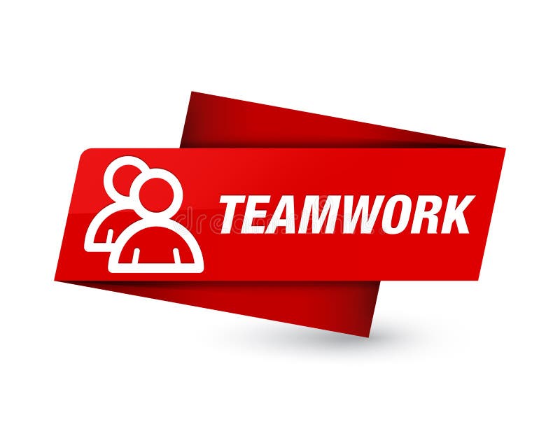 Teamwork (group Icon) Premium Red Tag Sign Stock Illustration ...