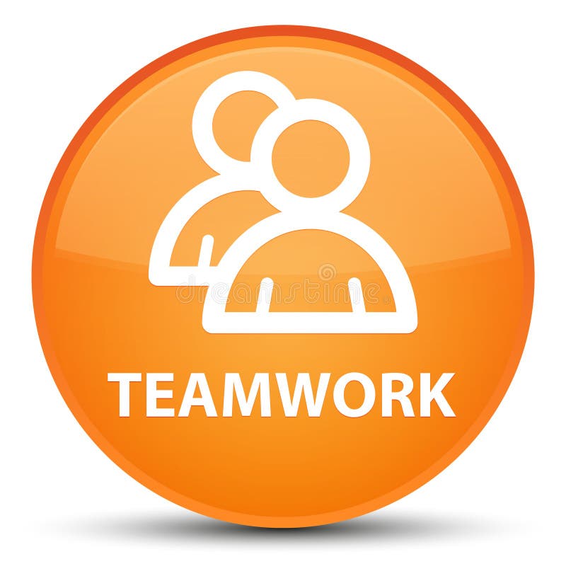 Teamwork (group Icon) Special Orange Round Button Stock Illustration ...