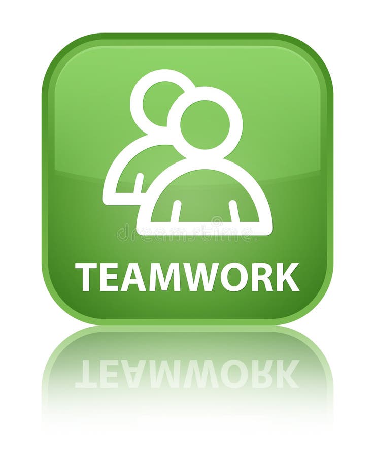 Teamwork (group Icon) Special Soft Green Square Button Stock ...