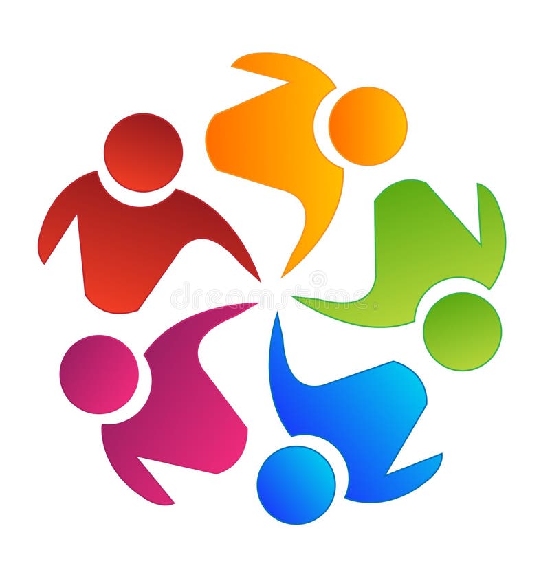 Teamwork Colorful People Working Together Logo Stock Illustration ...