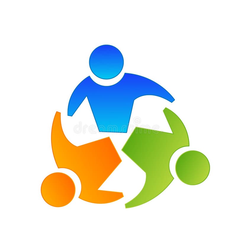 Teamwork Group Planning and Discussion Vector Logo Stock Vector ...