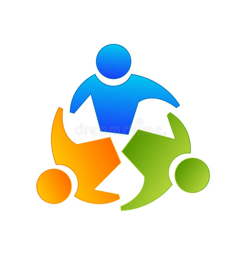 Teamwork Group Planning and Discussion Vector Logo Stock Vector ...