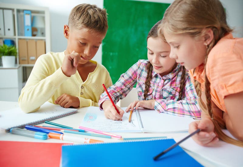 Teamwork stock photo. Image of childhood, classroom, diligent - 59334002
