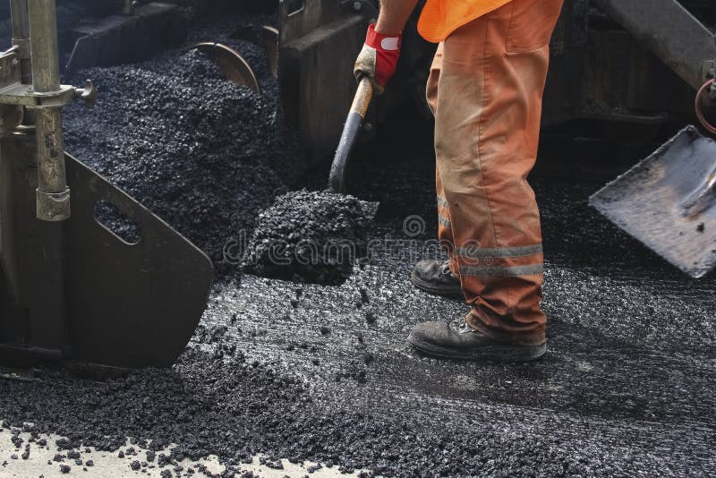Teamwork, Group of Workers on a Road Construction Stock Photo - Image ...