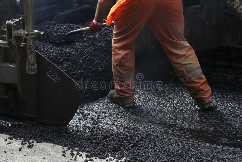 Teamwork, Group of Workers on a Road Construction Stock Photo - Image ...