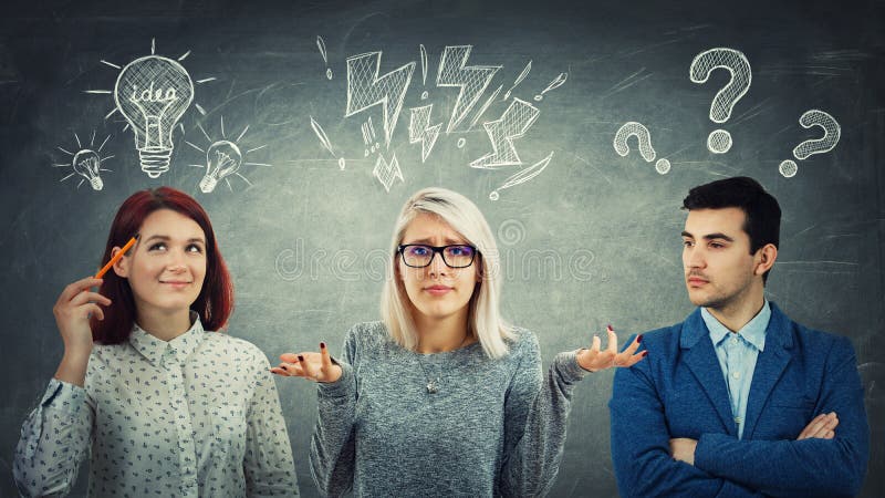 Confused group stock image. Image of exchange, curiosity - 126868757