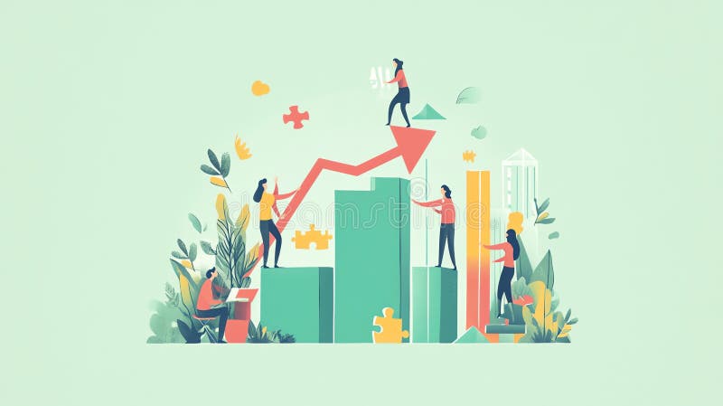 Teamwork Growth Illustration Stock Photo - Image of bright, city: 359783986