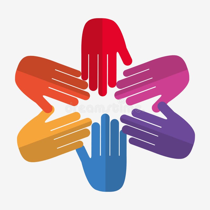 Teamwork and hand design stock vector. Illustration of cooperation ...