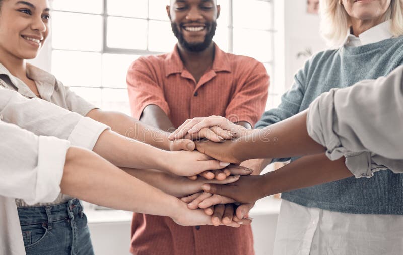 Teamwork, Hand Stack and Happy Business People Together with Strategy ...