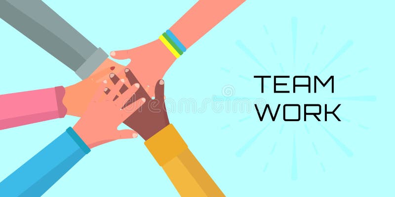 Teamwork, hands people. stock vector. Illustration of partnership ...