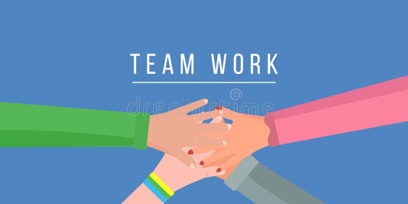 Teamwork, hands people. stock vector. Illustration of help - 181295056