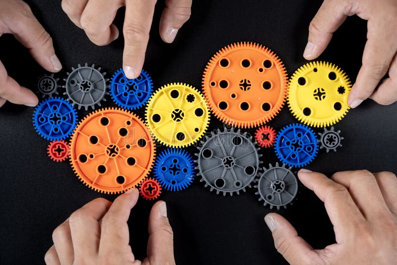 Teamwork, Hands of Business People Together with Gear for Strategy ...