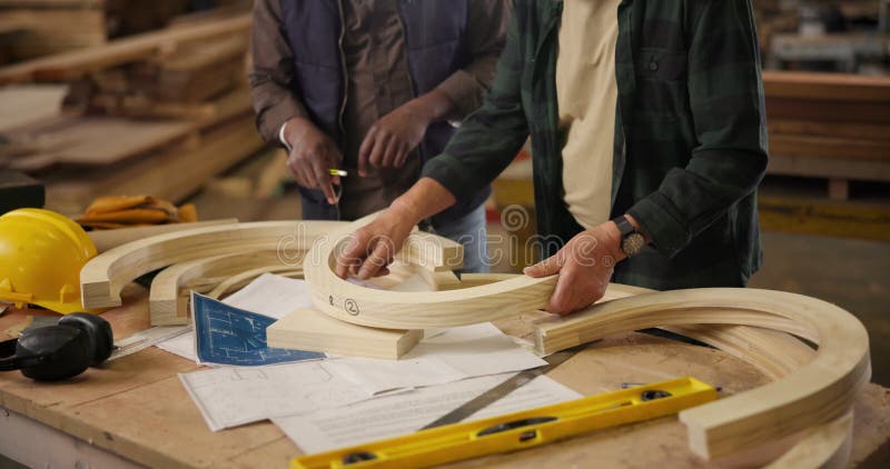 Teamwork, Hands or Carpenter in Workshop with Wood, Brainstorming and ...