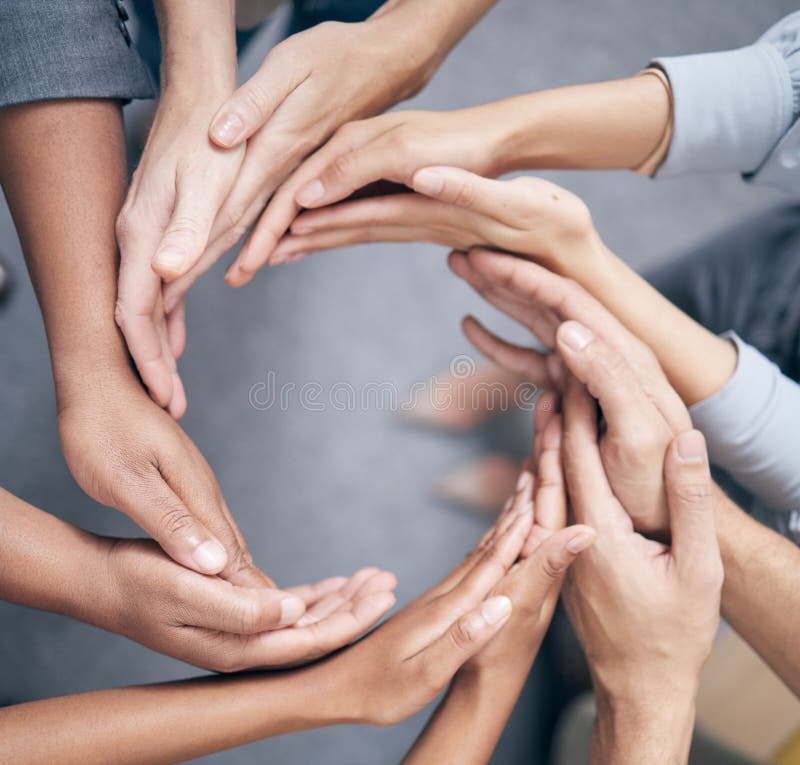 Teamwork, Hands and Community of Diverse People in Circle for Unity ...