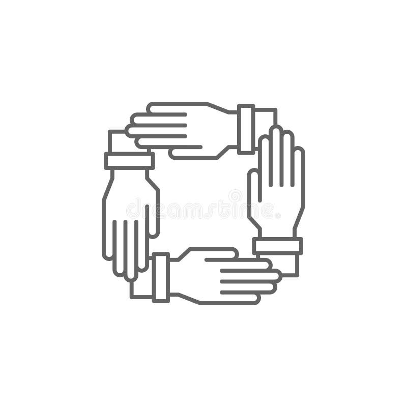 Teamwork, Hands, Group Icon. Element Of Teamwork Icon. Thin Line Icon ...