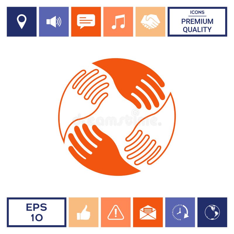 Teamwork Hands. Human Connection Logo Stock Vector - Illustration of ...
