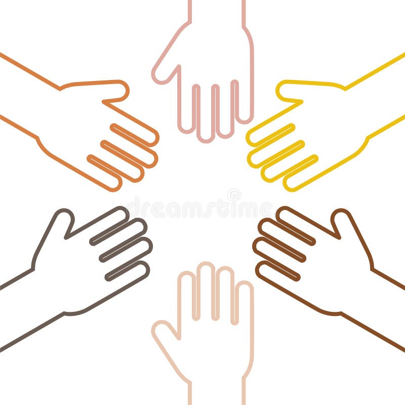 Teamwork Hands Icon Isolated on White Background Stock Vector ...