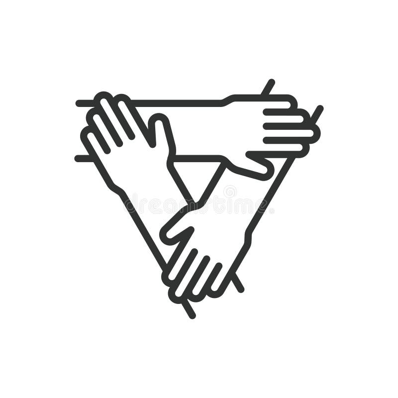 Teamwork Hands, in Line Design. Teamwork Hands, Collaboration, Unity ...