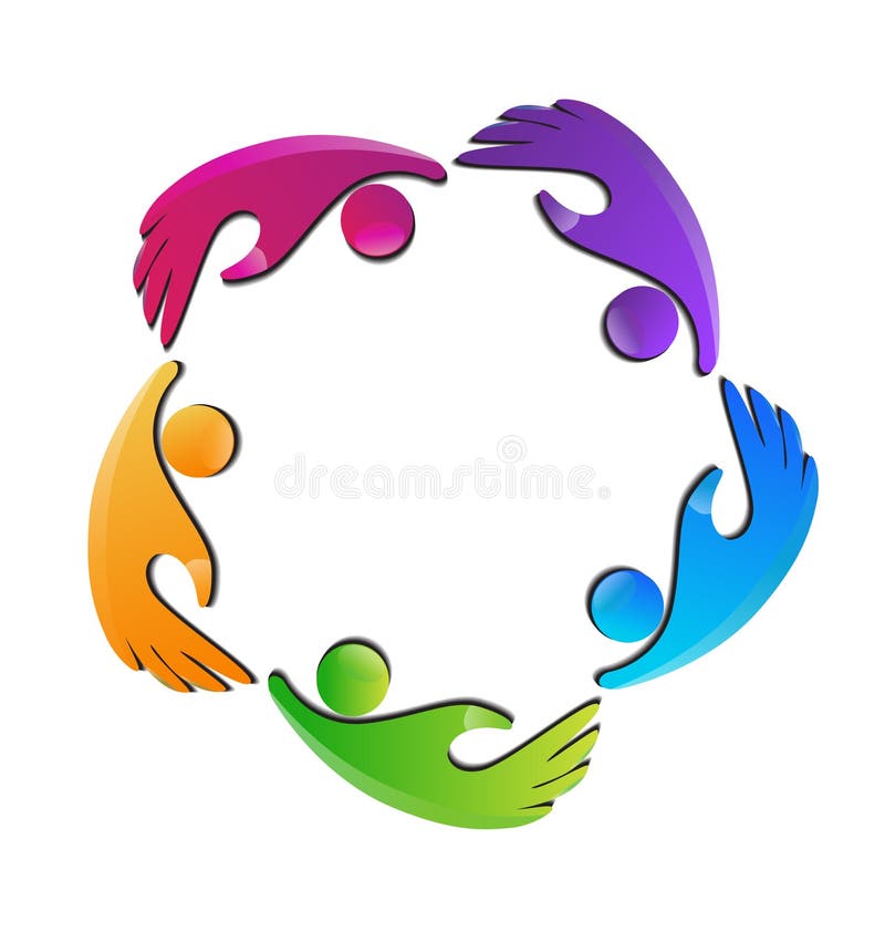 Teamwork Hands Heart Shape Logo Stock Vector - Illustration of ...
