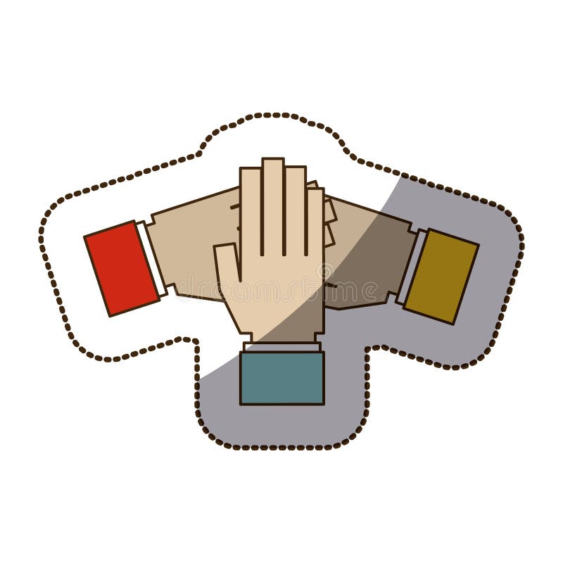 Teamwork hands symbol stock illustration. Illustration of person - 85763522