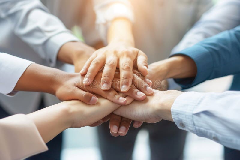 Teamwork Hands Together Collaboration Success Stock Illustration ...