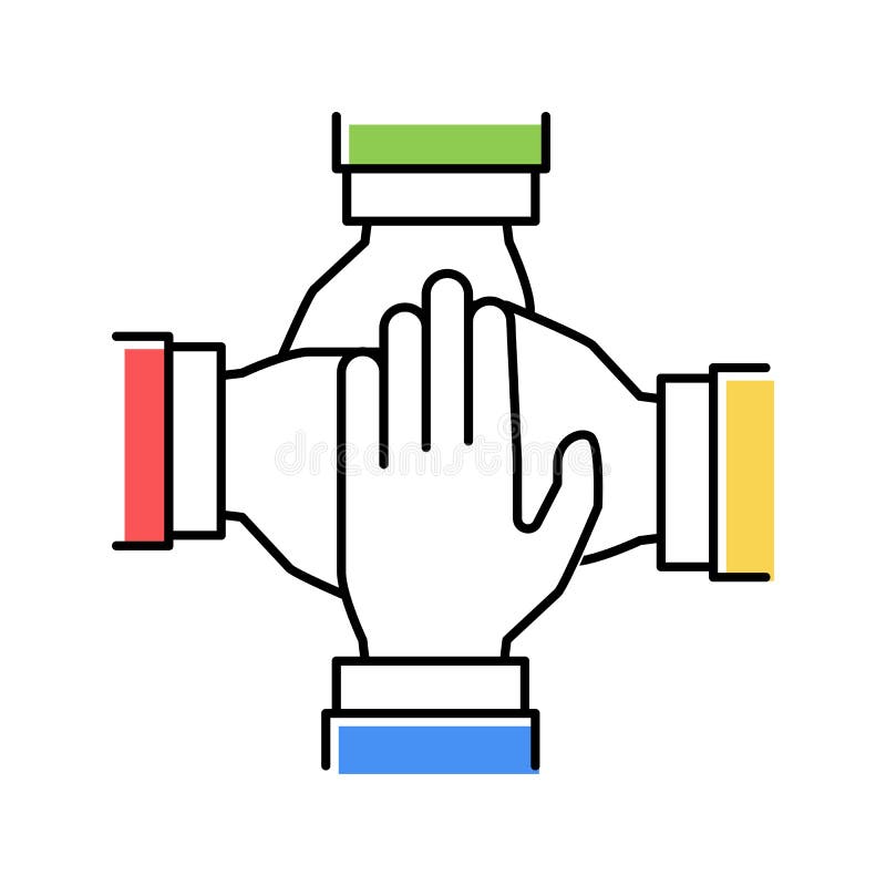 Teamwork Handshake Color Icon Vector Color Illustration Stock Vector ...
