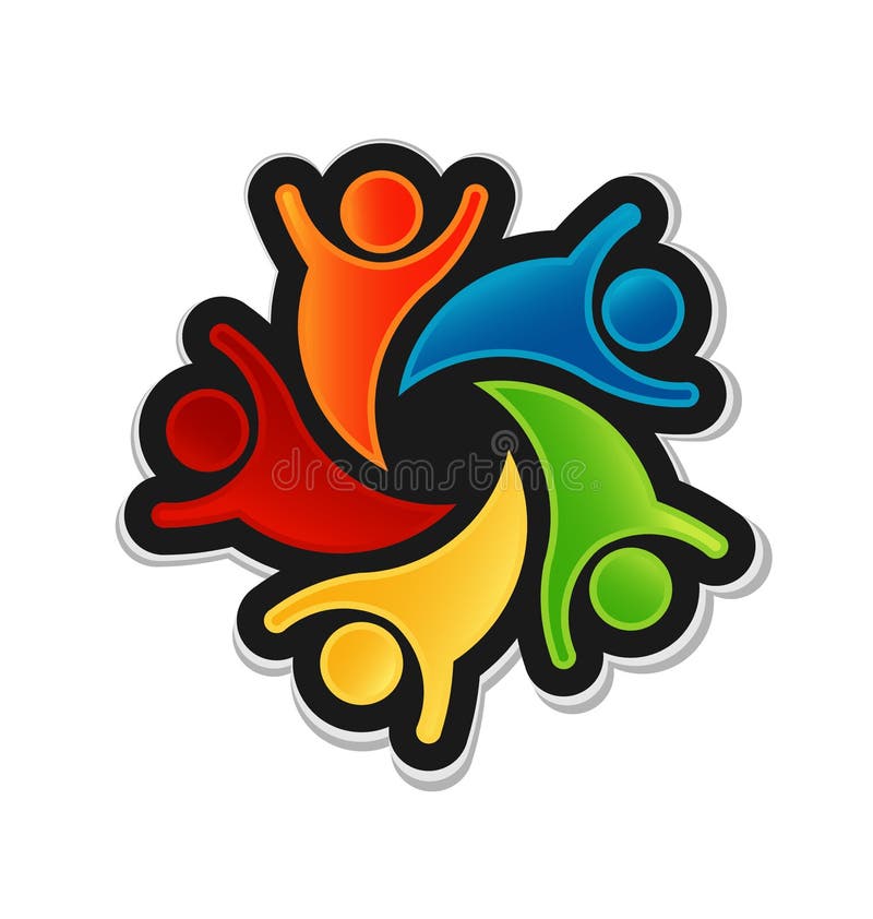 Teamwork Happy Logo stock vector. Illustration of harmony - 25806974
