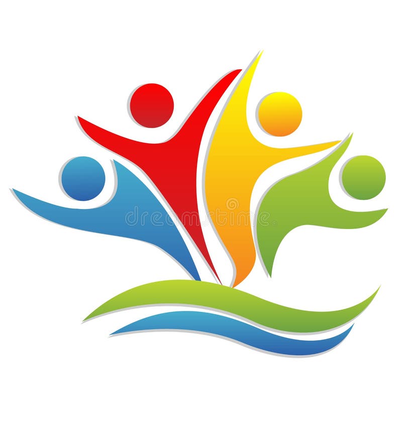 Teamwork Happy Partners Business Logo Stock Vector - Illustration of ...