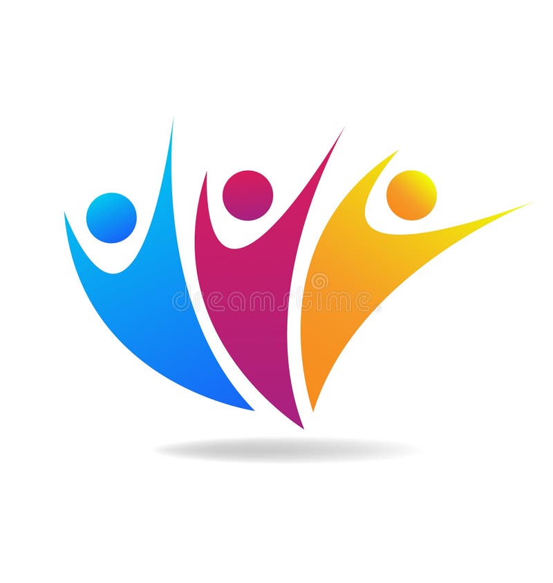Teamwork Happy People, Vector Icon Stock Vector - Illustration of ...