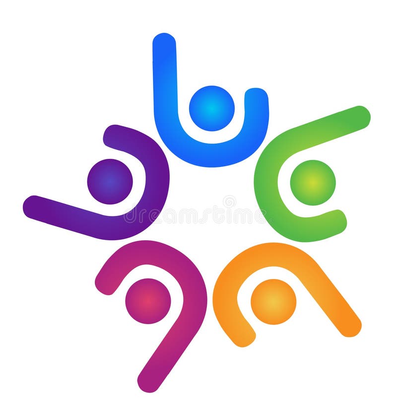 Teamwork Happy Simple People Vector Logo Stock Vector - Illustration of ...