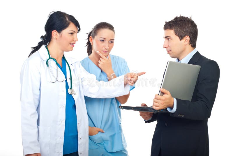 Medical Discussion at Hospital with Patient Stock Photo - Image of ...