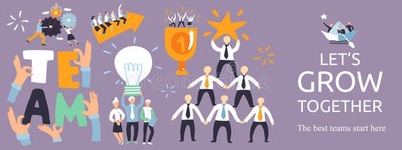 Teamwork Header stock vector. Illustration of poster - 113792440