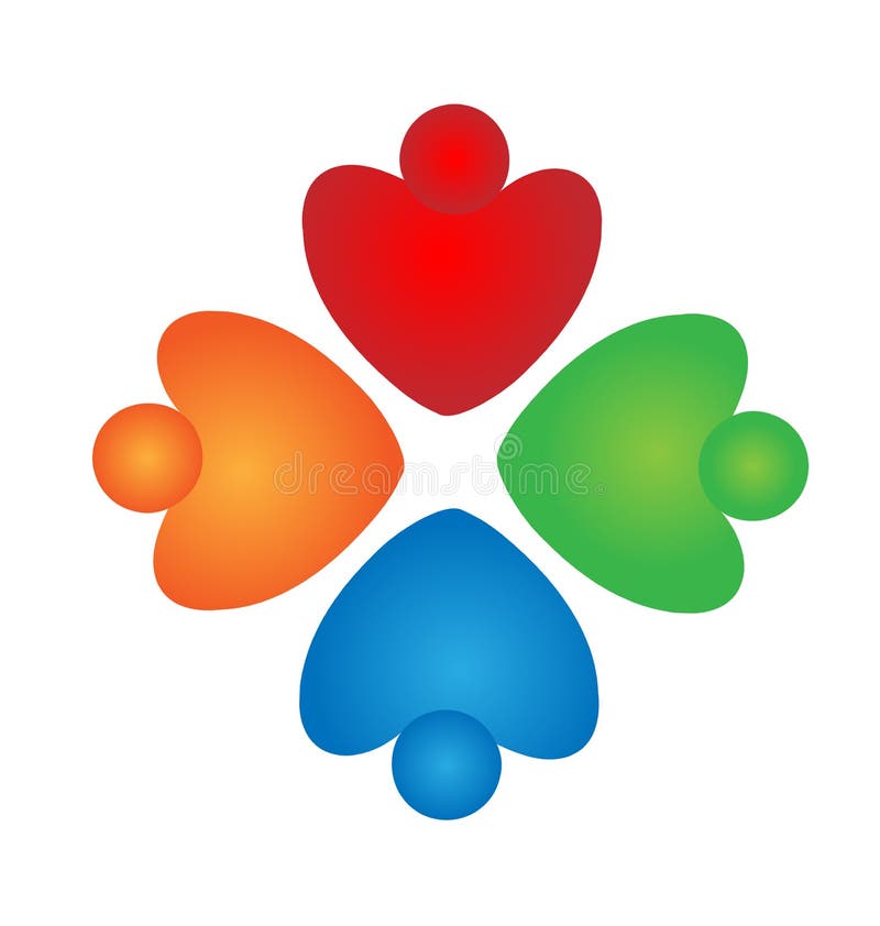 Teamwork Heart People Shape Formation Vector Logo Stock Vector ...