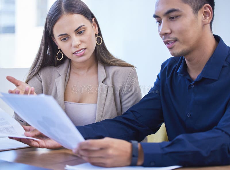 Teamwork, Help and People with Problem in Paperwork, Report or Mistake ...