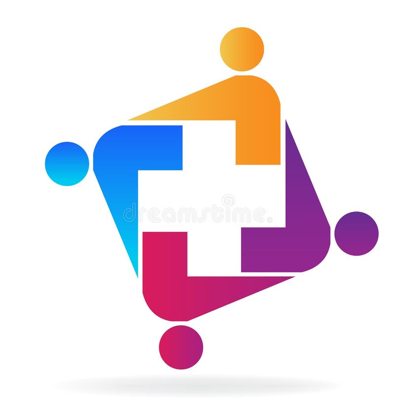 Teamwork helping cross stock vector. Illustration of community - 85077632