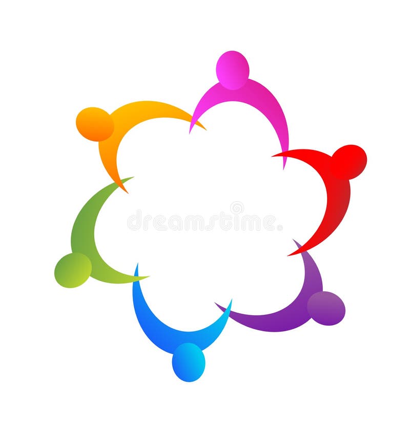 Teamwork Helping Hand People Figures Vector Logo Stock Vector ...