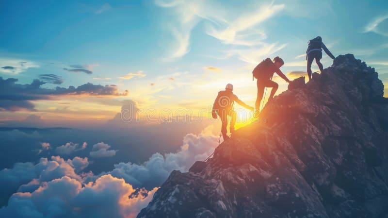 Teamwork, Helping the Team Climb the Mountain, Helping Each Other To ...