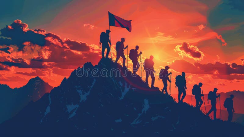 Teamwork, Helping the Team Climb the Mountain, Helping Each Other To ...