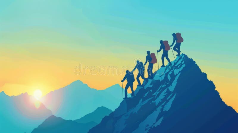 Teamwork, Helping the Team Climb the Mountain, Helping Each Other To ...